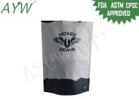 China Standing Up Coffee Tea Bags Reclosable k Plastic Laminated For Black Coffee Bean for sale
