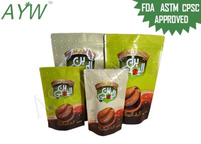 China Reusable Clear Stand Up Zipper Pouch , Roasted Coffee Bean Packing Bag With Tear Notch for sale