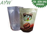 China Reusable Clear Stand Up Zipper Pouch , Roasted Coffee Bean Packing Bag With Tear Notch for sale