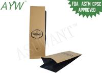China Brown Paper Coffee Bean Packaging Bag Aluminum Foil With One Way Valve for sale