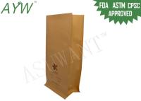 China Eight Side Sealed Coffee Tea Bags Flat Bottom Kraft Paper With Top Load for sale