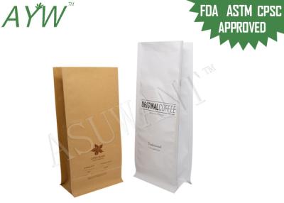 China Food Grade Resealable Coffee Bags With Valve , Personalized Tea Bags PE Lined Side Gusset for sale