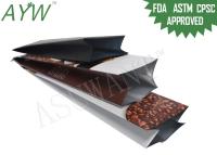 China Matte Black Coffee Tea Bags Finished Side Gusset Foil Tin Tie With Private Label for sale
