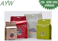 China Glossy / Matte Reclosable Flat Bottom Plastic Bags With Transparent Tea Pot Window for sale