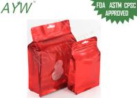 China Glossy / Matte Reclosable Flat Bottom Plastic Bags With Transparent Tea Pot Window for sale