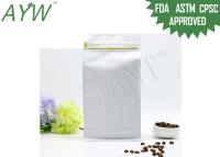 China Coffee Beans Reusable Flat Bottom Bags 16oz Customized Colors With Degassing Valve for sale