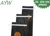 China 500G Black Ground Coffee Bags , Coffee Packing Bag For Roasted Malaysia Espresso for sale