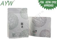 China Loose Tea / Coffee Flat Bottom Bags Kraft Paper Doypack Eight Side Sealed With Zip Lock for sale