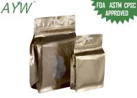 China Clear Window Food Packaging Bags Smell Proof Flat Square Bottom Metallized Zip Lock for sale