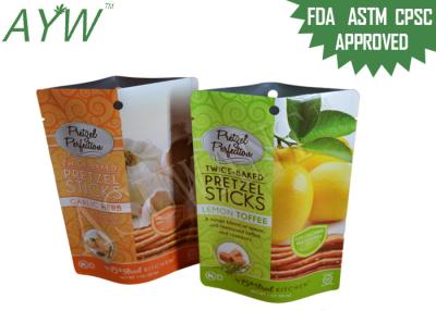 China Matt Vanish Food Packaging Bags Twice Baked Pretzel Sticks For Lemon Toffee for sale