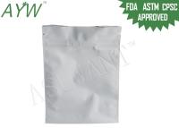China Loose Tea Glossy White Flat Bottom Bags Quad Sealing 250g / 500g  With Zip Lock for sale