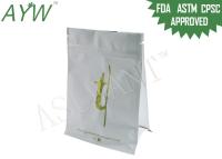 China Loose Tea Glossy White Flat Bottom Bags Quad Sealing 250g / 500g  With Zip Lock for sale