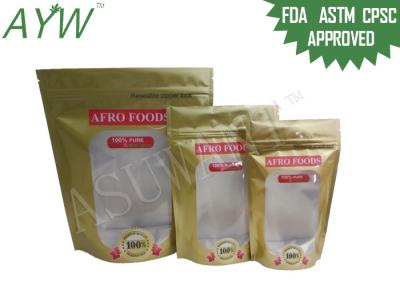 China FDA 130 Mic Resealable Mylar Ziplock Bags Packaging Bags PET / PE For Organic Beans for sale