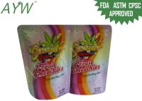 China Eco Friendly Stand Up Foil Pouches Cold Resistant , Commercial Zip Up Plastic Bags For Juice Packaging for sale