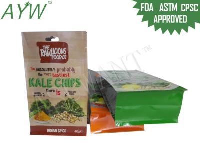 China Flat Bottom Custom Printed Food Bags S / M Size With Reusable Zip Lock for sale