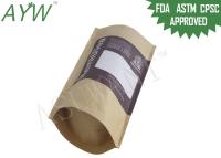 China Biodegradable Moisture Proof Kraft Paper Zipper Bags Block Bottom For Loose Tea for sale