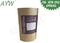 China Biodegradable Moisture Proof Kraft Paper Zipper Bags Block Bottom For Loose Tea for sale