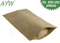 China Stand Up Pouch Kraft Resealable Pouches , 1kg Kraft Paper Coffee Bags Doypack For Nuts Storage for sale