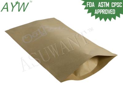 China Stand Up Pouch Kraft Resealable Pouches , 1kg Kraft Paper Coffee Bags Doypack For Nuts Storage for sale