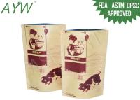 China Multiple Uses Waterproof Kraft Paper Zipper Bags Customized Size For Walnuts / Candy for sale