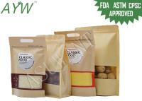 China Multiple Uses Waterproof Kraft Paper Zipper Bags Customized Size For Walnuts / Candy for sale