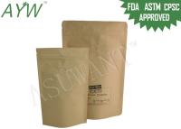 China Multi Sizes Reusable Stand Up Kraft Pouches Packaging Dark Roast Beans With Valve for sale
