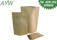 China Multi Sizes Reusable Stand Up Kraft Pouches Packaging Dark Roast Beans With Valve for sale