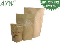 China Multi Sizes Reusable Stand Up Kraft Pouches Packaging Dark Roast Beans With Valve for sale