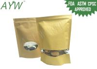 China Multi Purpose Kraft Paper k Bag , ASTM Stand Up Kraft Coffee Bags With Valve for sale