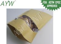 China Multi Purpose Kraft Paper k Bag , ASTM Stand Up Kraft Coffee Bags With Valve for sale