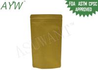 China Plain Recyclable Kraft Paper Zipper Bags For Dried Flowers / Fruit Packing for sale