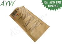 China Classic Coffee Beans Kraft Paper Food Packaging Pouches With Zipper Tear Notch for sale