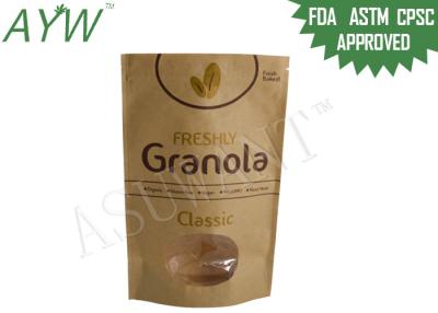 China Classic Coffee Beans Kraft Paper Food Packaging Pouches With Zipper Tear Notch for sale