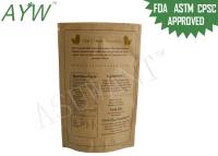 China Classic Coffee Beans Kraft Paper Food Packaging Pouches With Zipper Tear Notch for sale