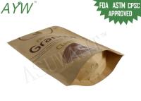 China Classic Coffee Beans Kraft Paper Food Packaging Pouches With Zipper Tear Notch for sale