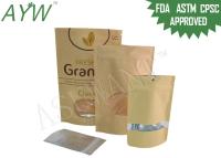 China Moisture Proof  Stand Up Kraft Bag With Window, Kraft Paper Food Packing Bags With k for sale