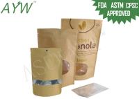 China Moisture Proof  Stand Up Kraft Bag With Window, Kraft Paper Food Packing Bags With k for sale