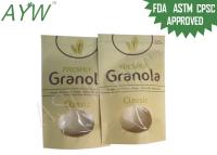 China Moisture Proof  Stand Up Kraft Bag With Window, Kraft Paper Food Packing Bags With k for sale
