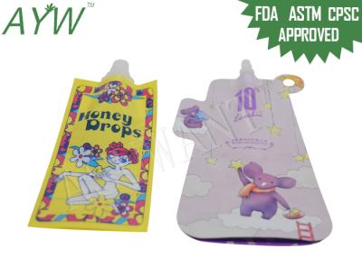 China Easy Carry Liquid Spout Pouch With Canton Design , Stand Up Spout Pouch For Honey Lotion for sale