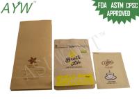 China Natural Brown Kraft Paper Zipper Bags Odors / UV Light Barrier With Food Grade Materials for sale