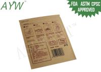China Natural Brown Kraft Paper Zipper Bags Odors / UV Light Barrier With Food Grade Materials for sale