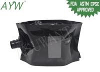 China Glossy Black Liquid Spout Bags Clear Window For Soft Drinks / Energy Drinks for sale