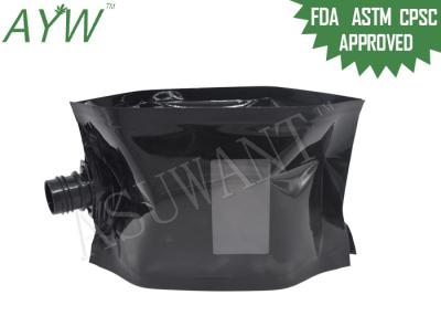 China Glossy Black Liquid Spout Bags Clear Window For Soft Drinks / Energy Drinks for sale