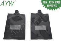China Glossy Black Liquid Spout Bags Clear Window For Soft Drinks / Energy Drinks for sale