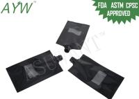 China Glossy Black Liquid Spout Bags Clear Window For Soft Drinks / Energy Drinks for sale