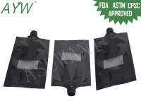 China Glossy Black Liquid Spout Bags Clear Window For Soft Drinks / Energy Drinks for sale