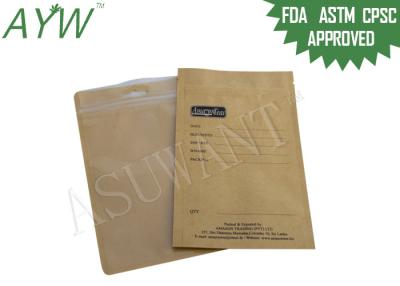 China One Side Clear Small Kraft Paper Bags For Areca Nut , OEM Kraft Stand Up Pouches With Window for sale