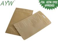 China One Side Clear Small Kraft Paper Bags For Areca Nut , OEM Kraft Stand Up Pouches With Window for sale