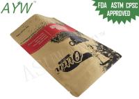 China Durable Biodegradable Stand Up Pouches With Zipper , Resealable Kraft Paper Bags For Raw Drip Coffee for sale