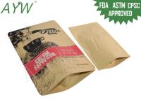 China Durable Biodegradable Stand Up Pouches With Zipper , Resealable Kraft Paper Bags For Raw Drip Coffee for sale
